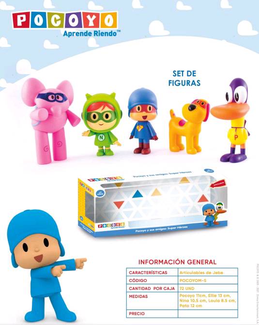 Super Pocoyó y sus amigos set x5 piezas. en Lima