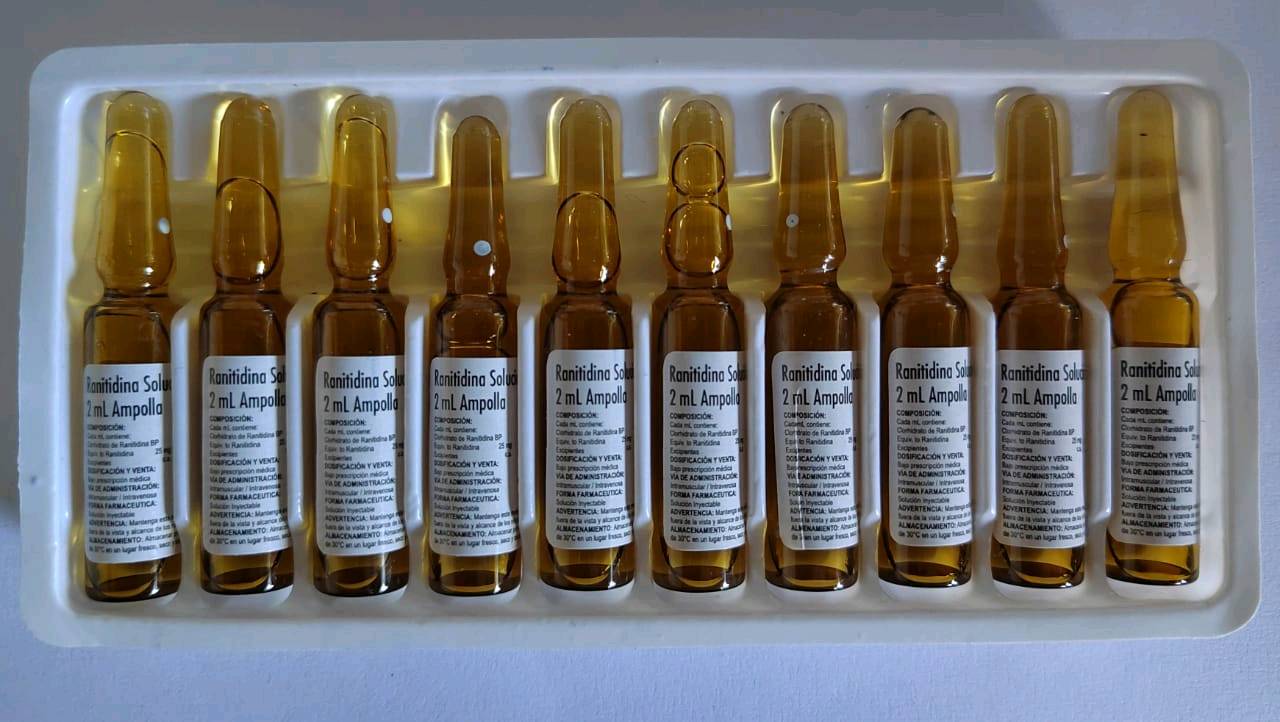 Ranitidina clorhidrato 25 mg/me solución inyectable ampolla 2ml en Guatemala City