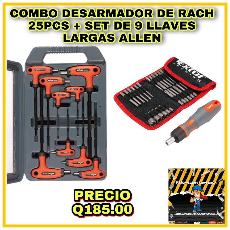 COMBO DE DESARMADO DE RACH Y LLAVES LARGAS ALLEN en Guatemala City