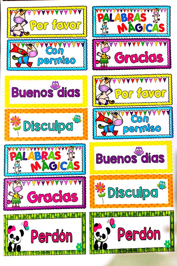 Poster de palabras magicas en Jucuapa