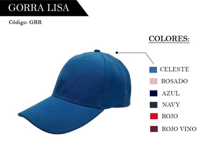 Gorra lisa colores surtidos en Las Tablas