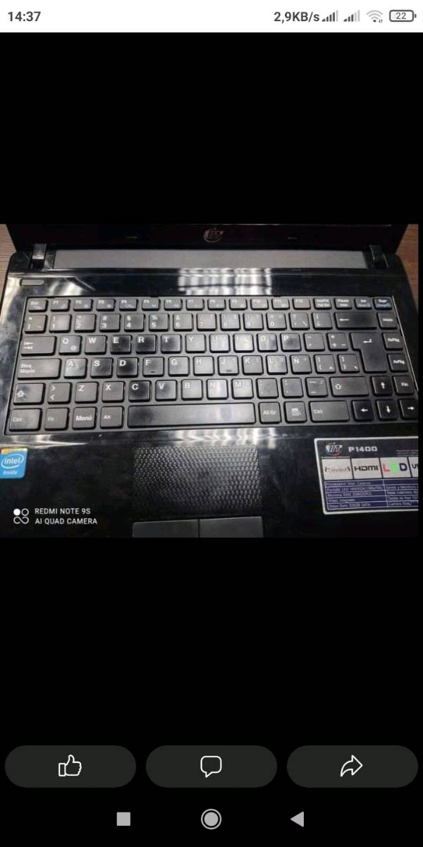 Laptop VIT P1400, placa quemada, se vende por partes en Barquesimeto