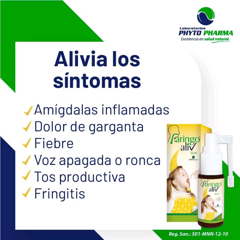 Faringoaliv spray oral alivio al dolor de garganta en Guayaquil