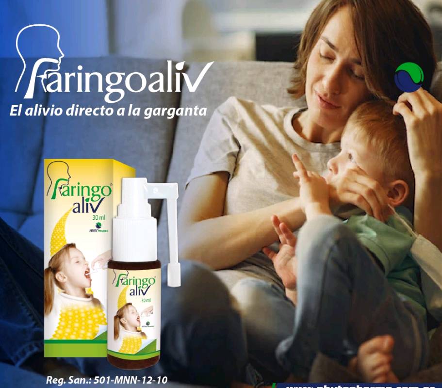Faringoaliv spray oral alivio al dolor de garganta en Guayaquil