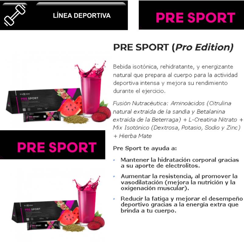 Pre Sport Fuxion 30 sobres Creatina monohidratada en Guayaquil