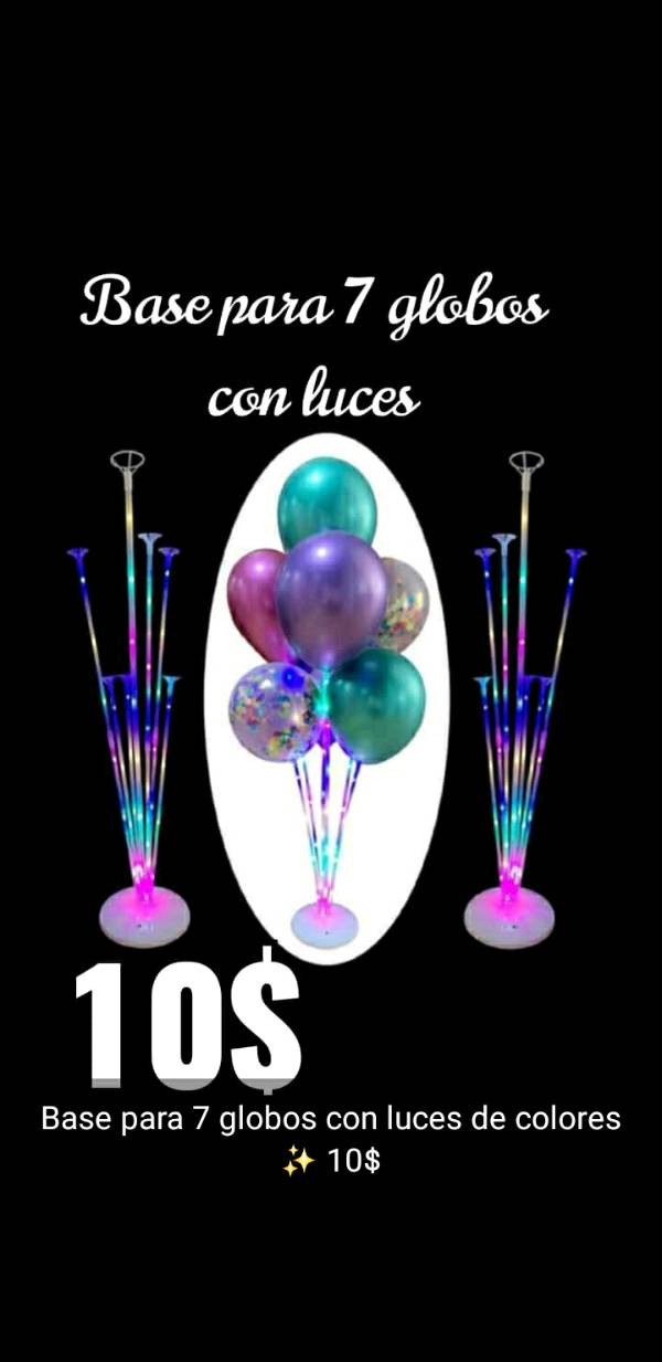 Bases para globos con luces led en Valencia