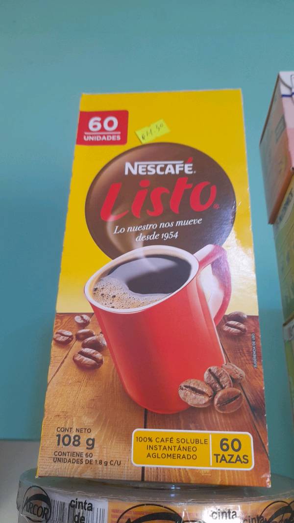 Cafe listo grande caja 60 sobres en Lourdes