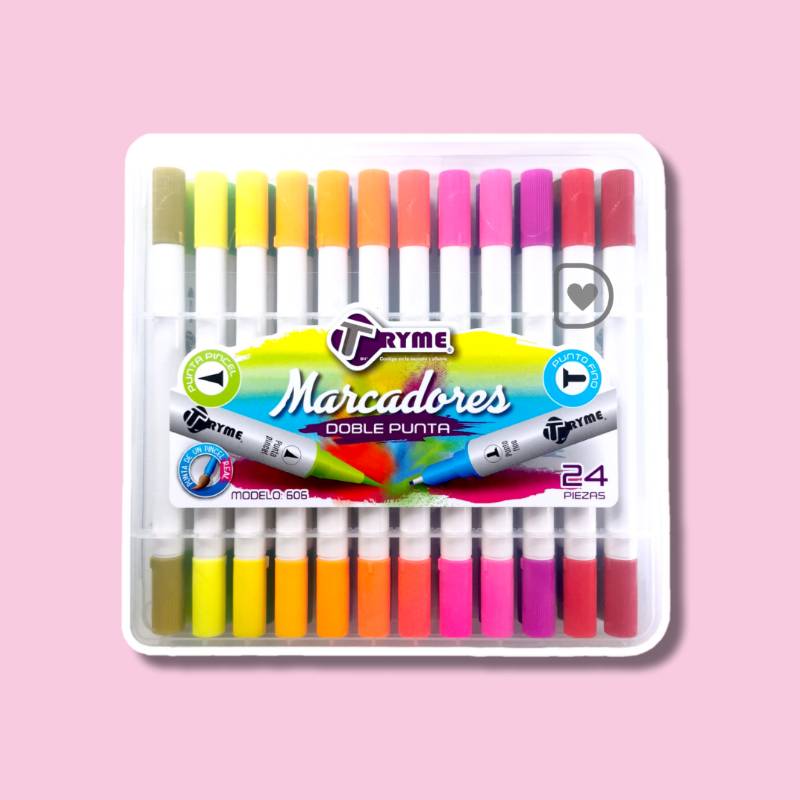 TRYME DOBLE PUNTA 24 PZAS (PINCEL/ROTULADOR) en Mérida