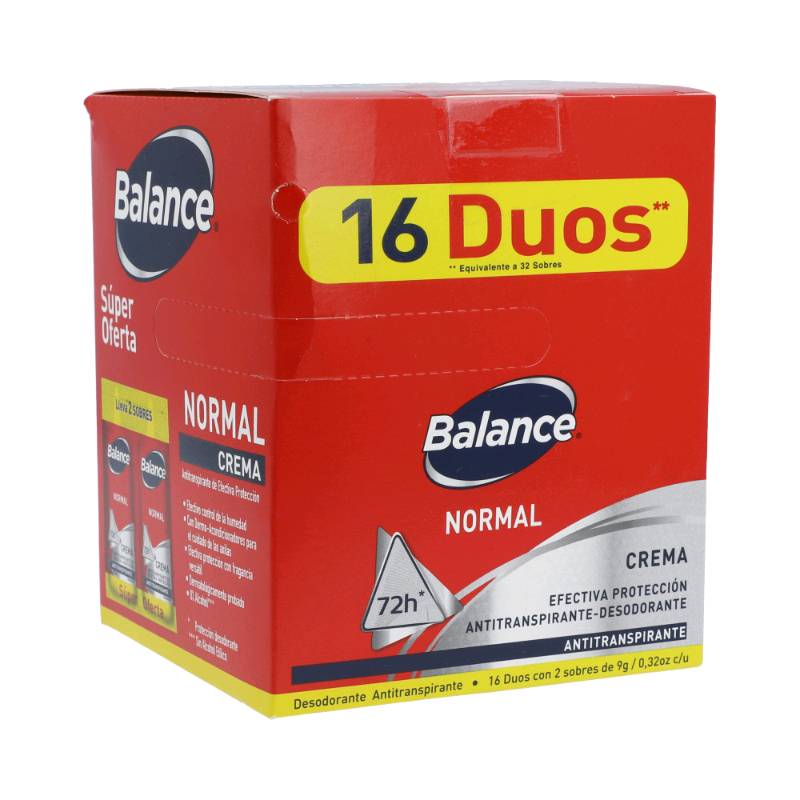 Desodorante Balance Duo normal 18 sobres en Bogota