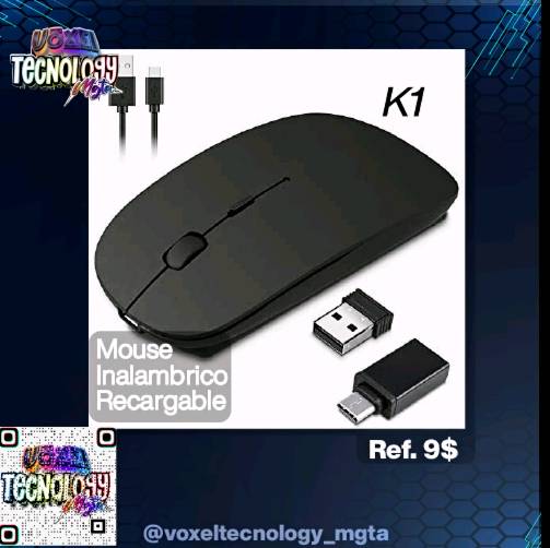 Mouse inalambrico recargable K1 en porlamar