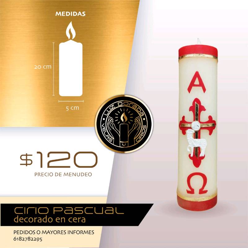 Cirio Pascual 5x20cm en Victoria de Durango