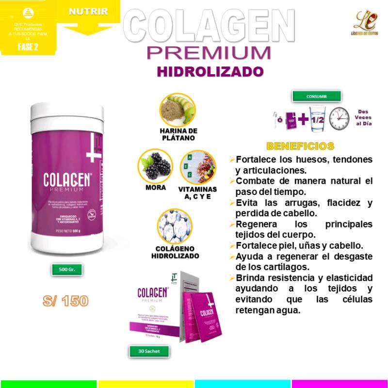COLAGEN Premium Hidrolizado (pote y caja 30 sobres) en Lima