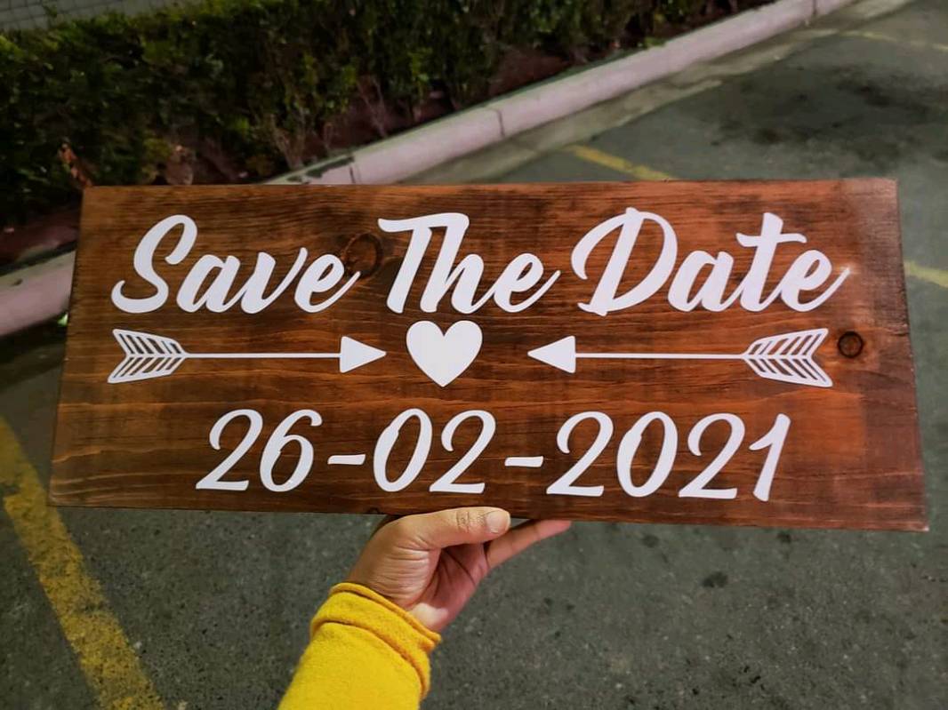 Letrero SAVE THE DATE en Tijuana