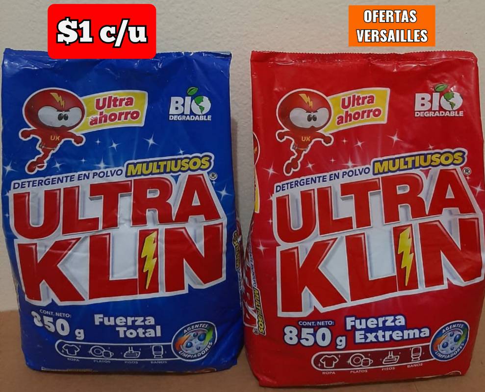 Detergente en polvo ultraklin, 850 gr en Managua