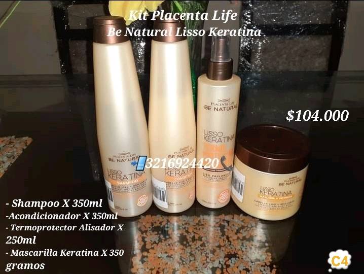 Kit placenta life de natura lisso keratina en Cali