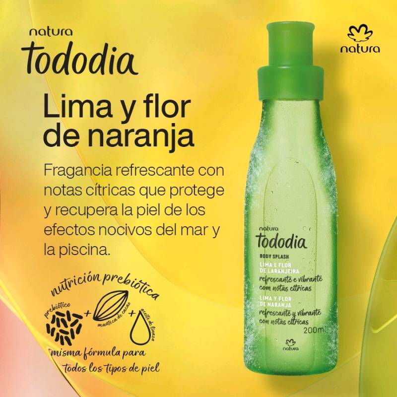 NATURA BODY SPLASH 200ML LIMA Y FLOR DE NARANJA (CÍTRICO) en Callao