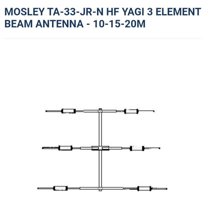 Antena Mosley TA-33-JR HF Yagi 3 Elementos 10-15-20 Mts. en Maracay
