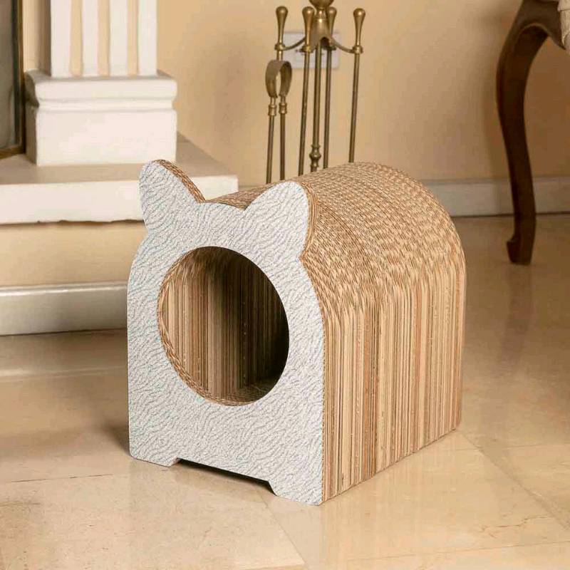 Rascador para gatos hecho en cartón| Michi en Quito