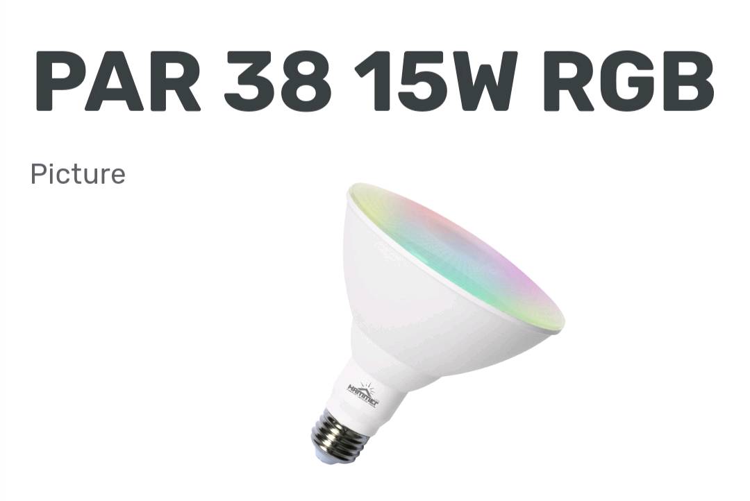 Bombillo Led reflector Par38 15w smart WiFi RGB Hammer