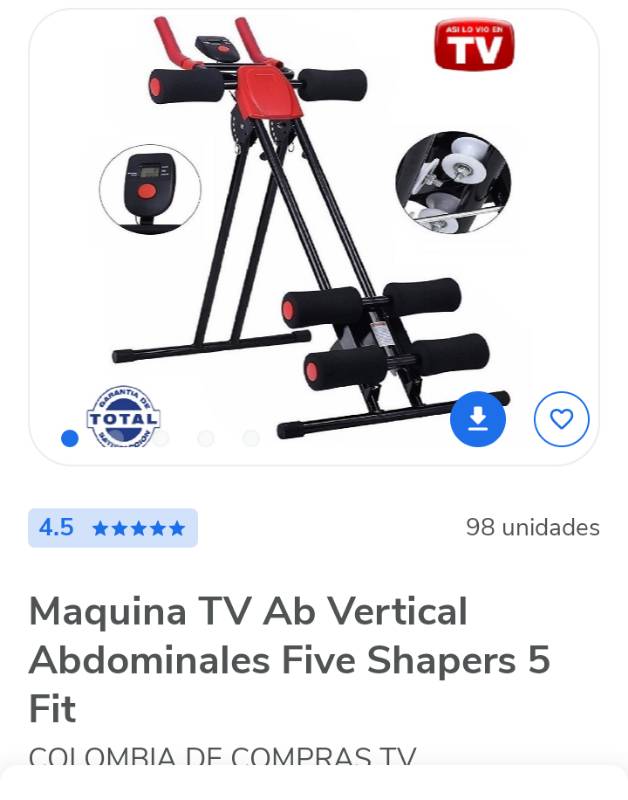 Máquina TV ab vertical en Bogota