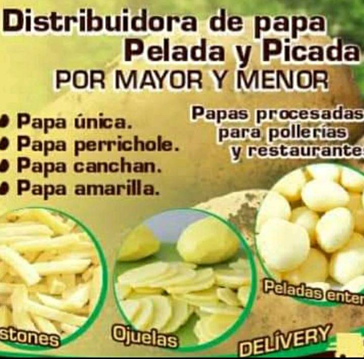 Distribuidora de papa pelada y picada en Arequipa