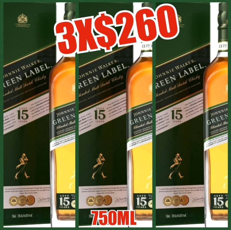JOHNNIE WALKER GREEN 750ML en Guayaquil