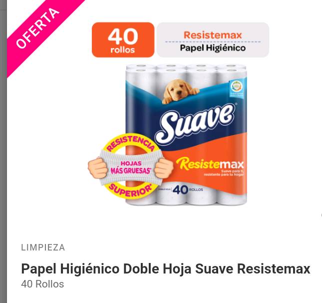 Papel Higiénico Doble Hoja Suave Resistemax40 Rollos en Lima