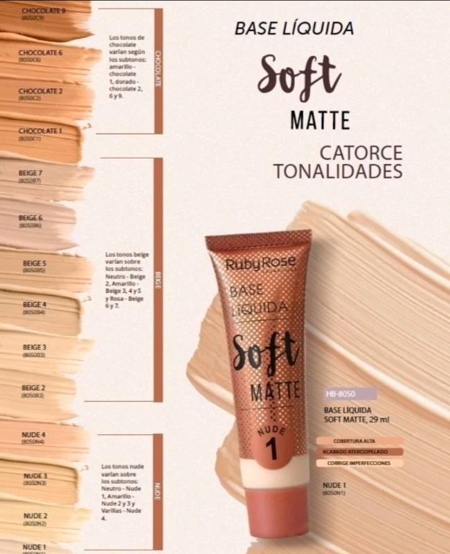 BASE LIQUIDA SOFT MATTE -ruby rose en NEIVA