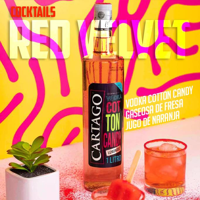 Cartago vodka Cot Ton Candy 1000ml en Quito